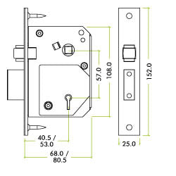Chubb Replacement Mortice Sash Lock 5 Lever Chubb Retro Roller Latch ...